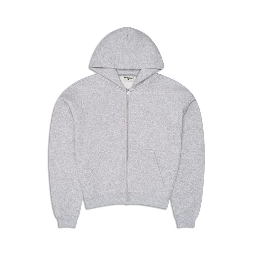 350 GSM 'Heather Grey' Zip-Up Hoodie – LucidBlanks