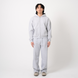 350 GSM 'Heather Grey' Zip-Up Hoodie – LucidBlanks